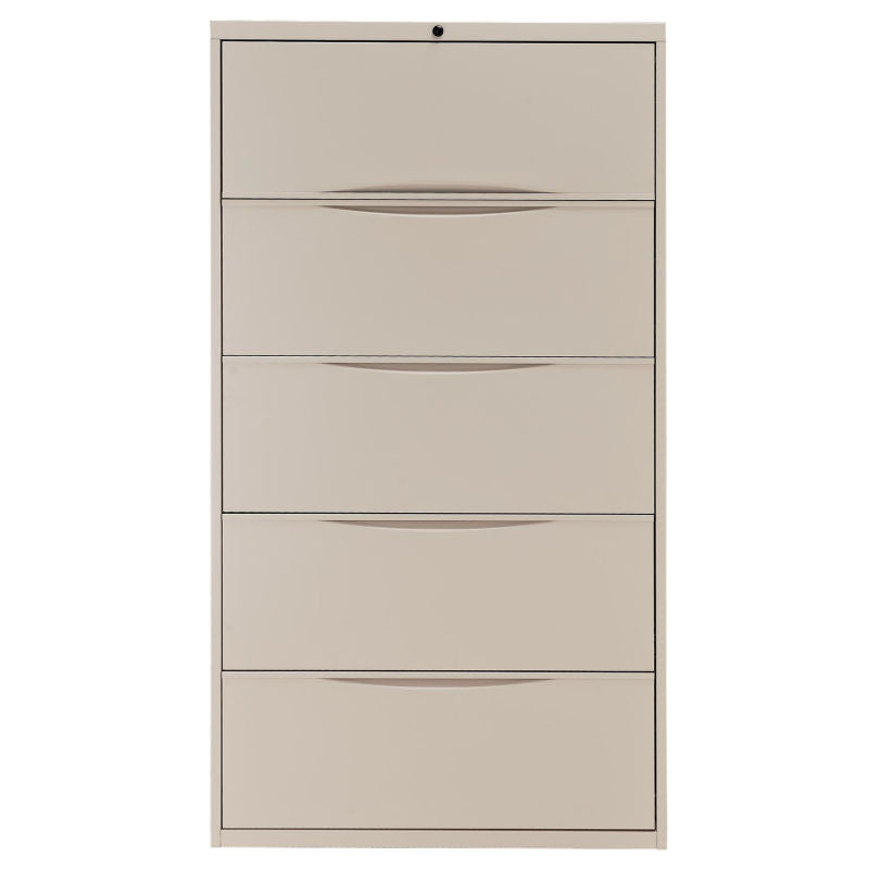 Interion® 36" Premium Lateral File Cabinet 5 Drawer Putty – www.u ...
